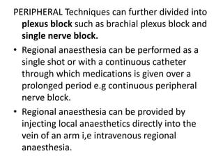 Anaesthesia and its types. aga umar tariq | PPTX