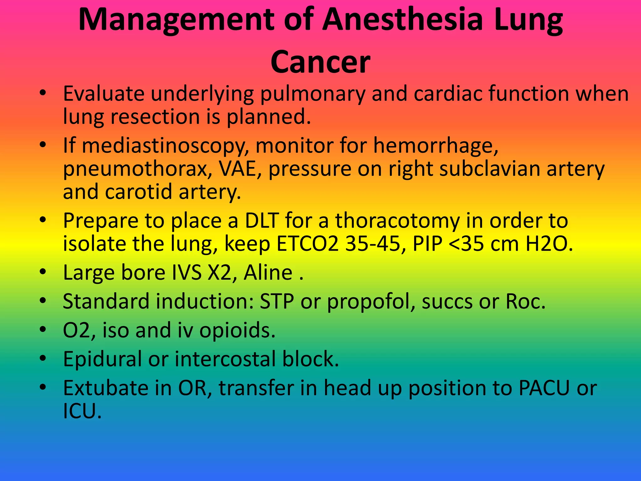 Anaesthesia for cancer patients | PPTX