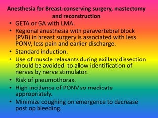 Anaesthesia for cancer patients | PPTX