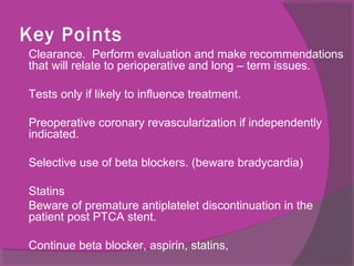 Anaesthesia for cardiac patient undergoing non cardiac surgery | PPT