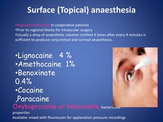 Anaesthesia for cataract surgery | PPTX