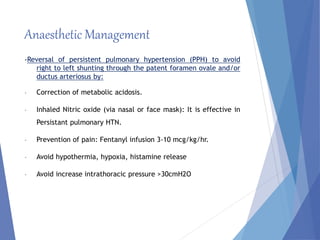 Anaesthesia for cdh | PPTX