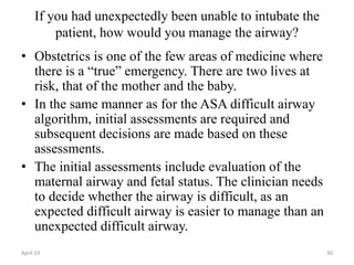 Anaesthesia for cesearean section | PPTX