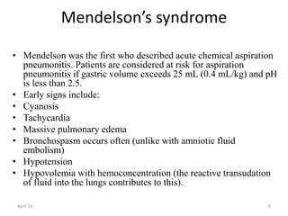 Anaesthesia for cesearean section | PPTX