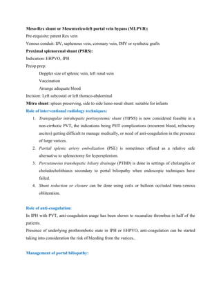 Anaesthesia for ehpvo and lieno renal shunt | PDF