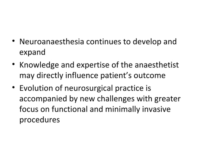 Anaesthesia for elective neurosurgery journal (zuhura) | PPT