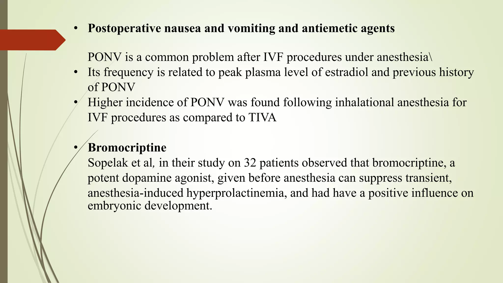 Anaesthesia for ivf | PPTX