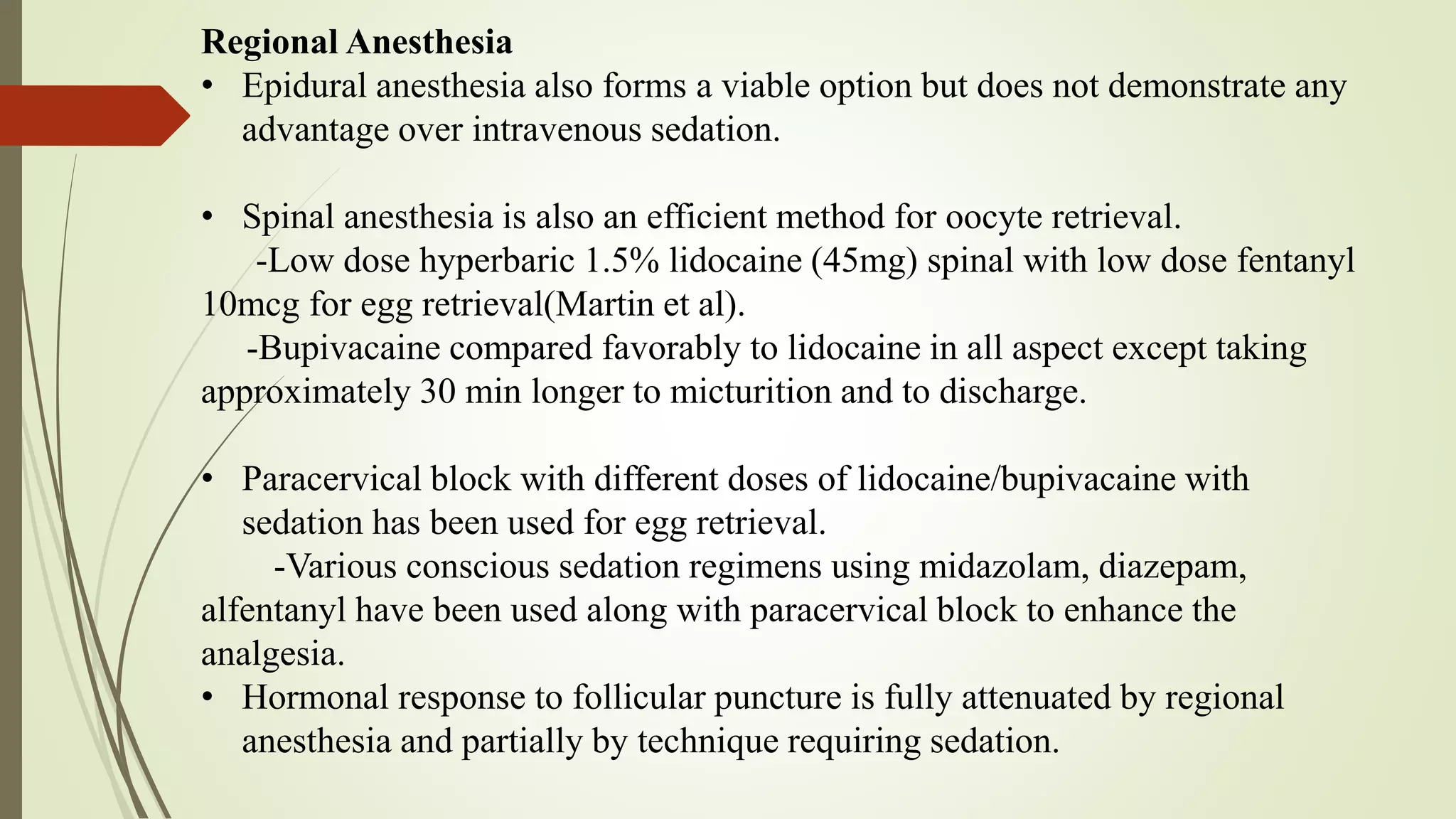 Anaesthesia for ivf | PPTX
