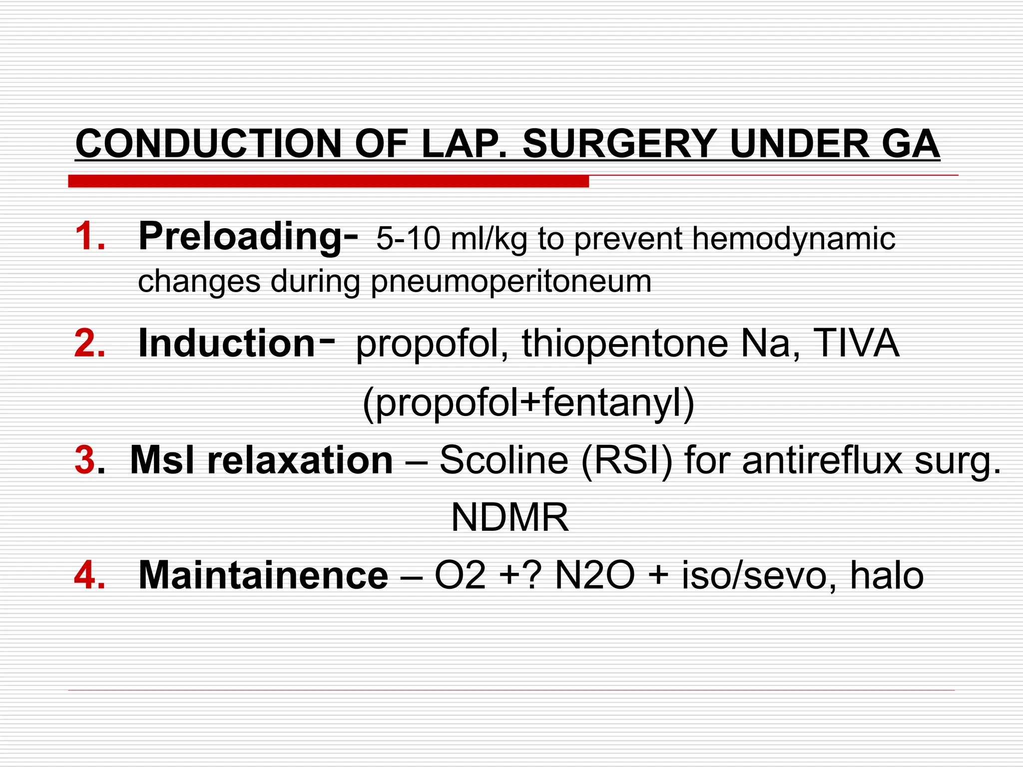Anaesthesia for Laparoscopic surgeries and procedures | PPT