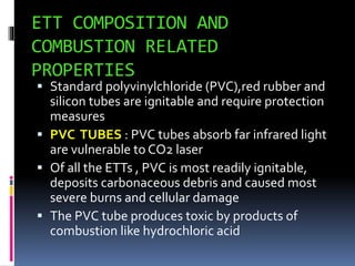 ANAESTHESIA FOR LASER SURGERIES | PPTX