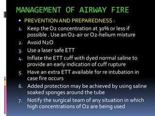 ANAESTHESIA FOR LASER SURGERIES | PPTX