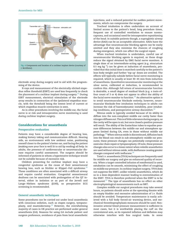 Anaesthesia for all Middle Ear Surgeries | PDF