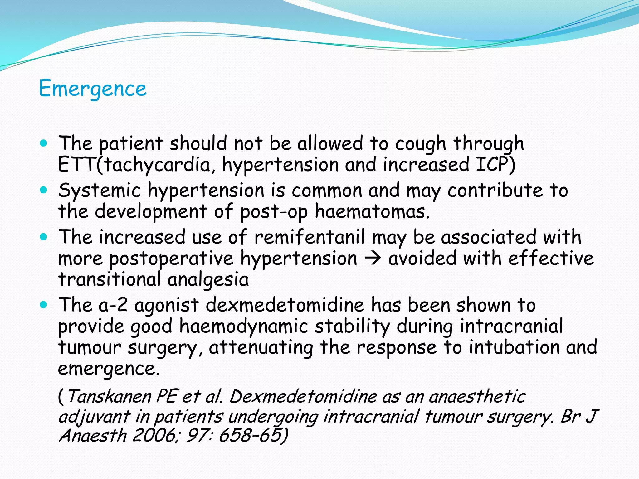 Anaesthesia for neurosurgery | PPTX