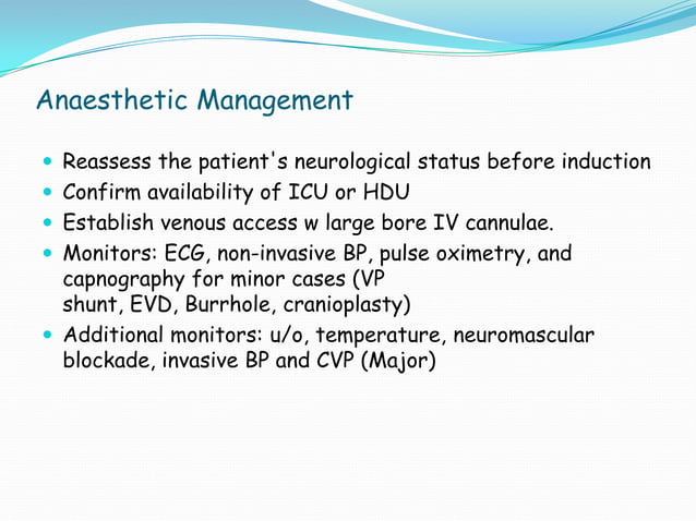 Anaesthesia for neurosurgery | PPTX