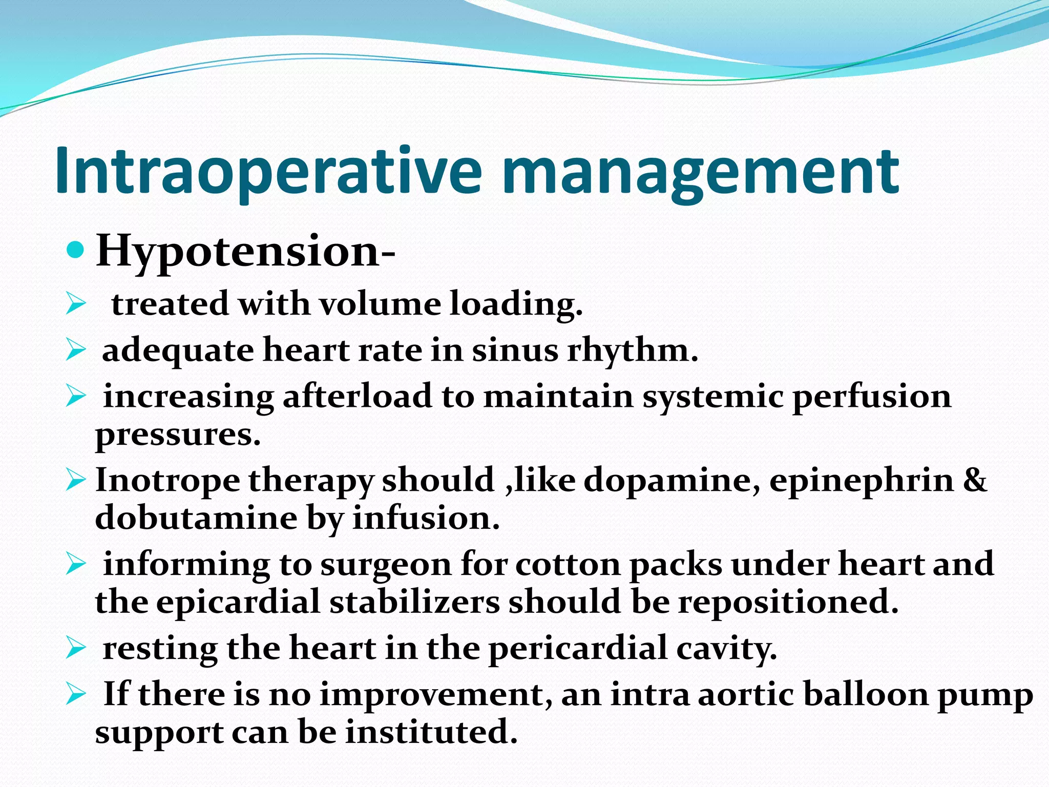 Anaesthesia for off pump coronary artery bypass grafting | PPTX