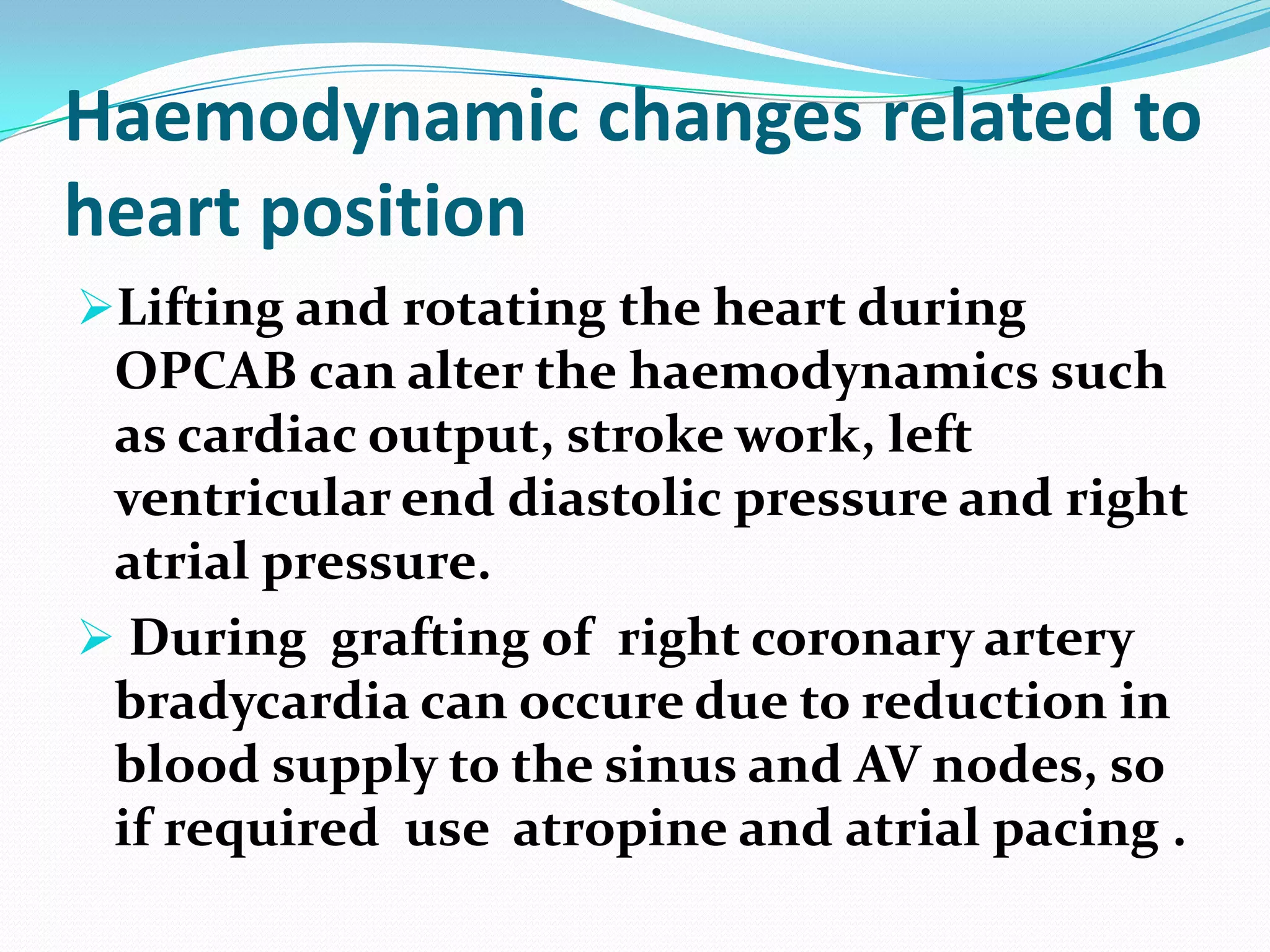 Anaesthesia for off pump coronary artery bypass grafting | PPTX