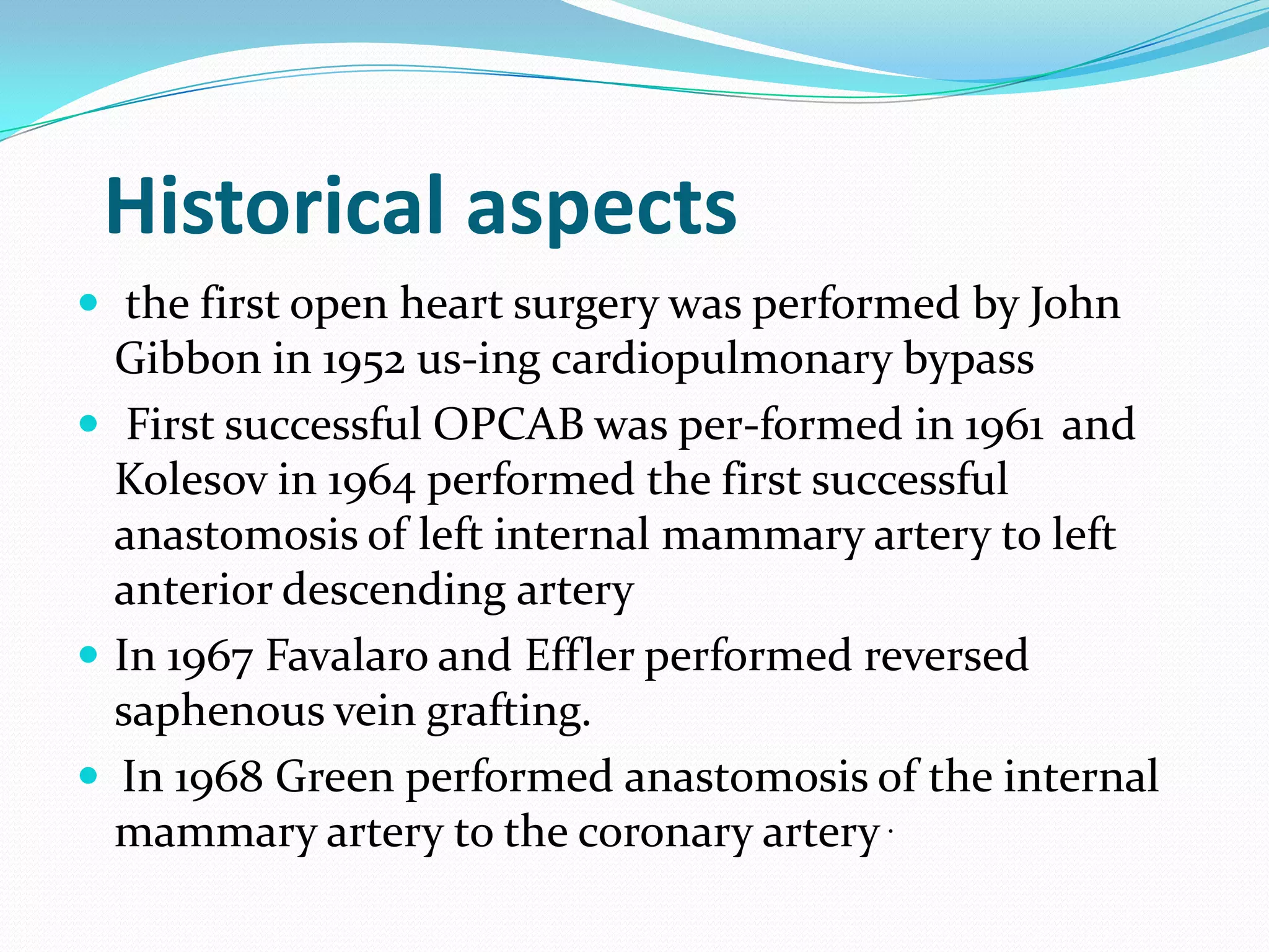 Anaesthesia for off pump coronary artery bypass grafting | PPTX