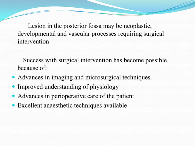 Anaesthesia for posterior fossa surgery | PPTX
