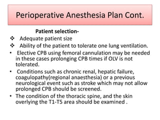 Anaesthesia for robotic cardiac surgery | PPTX