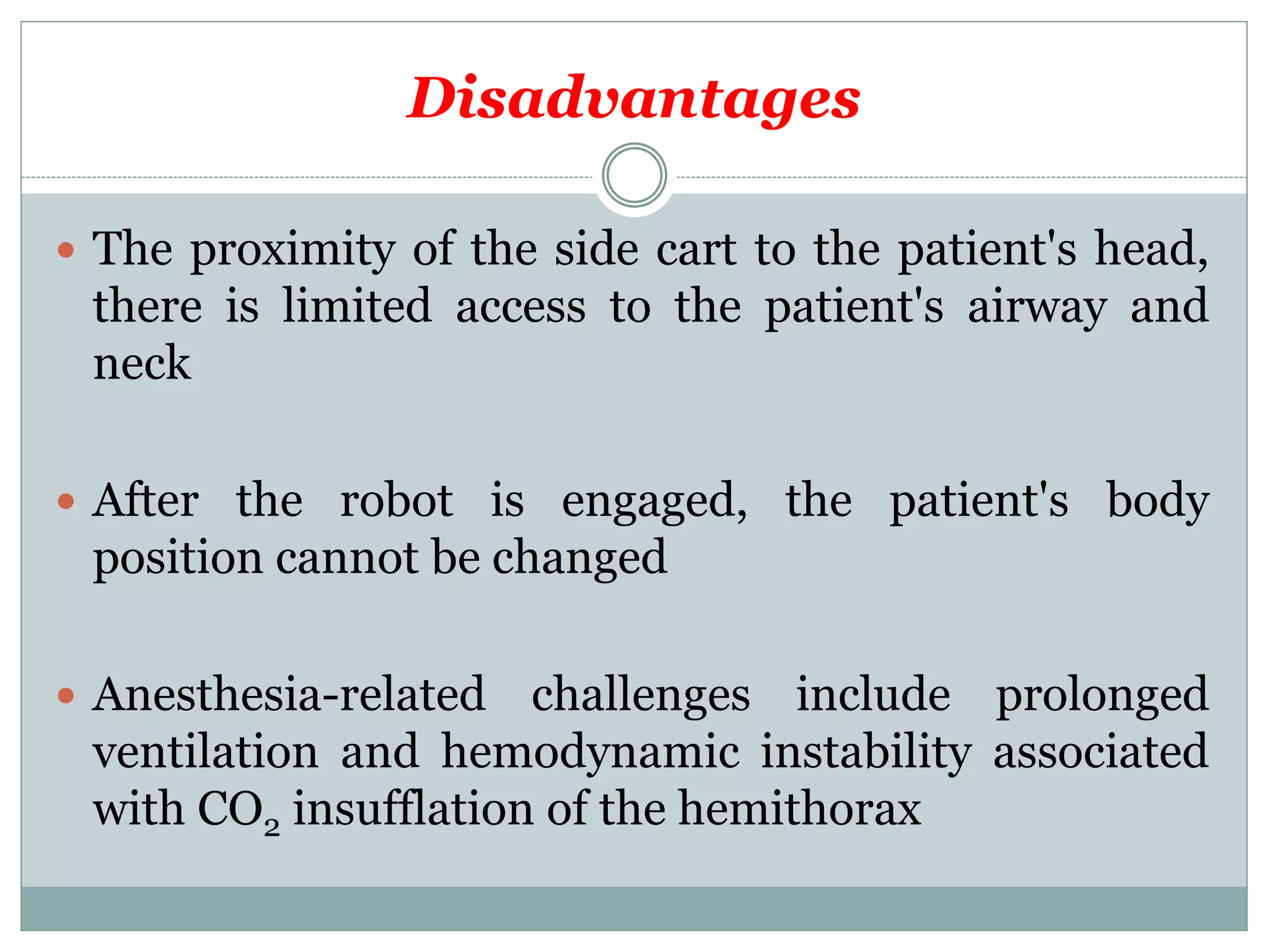 Anaesthesia for robotic surgery | PPTX