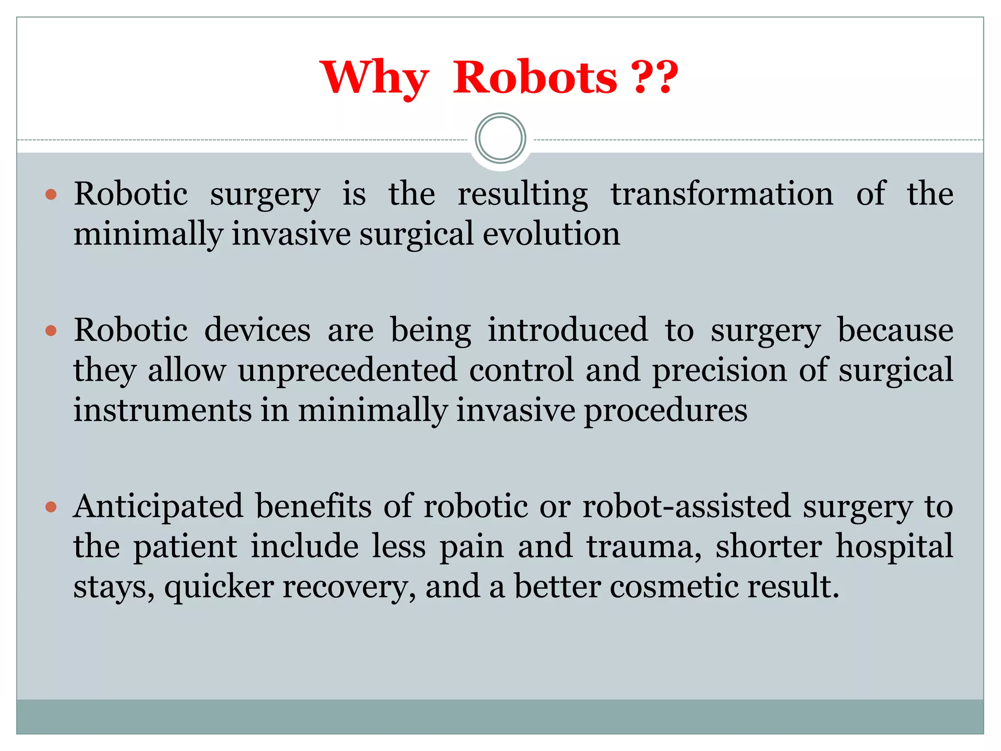 Anaesthesia for robotic surgery | PPTX