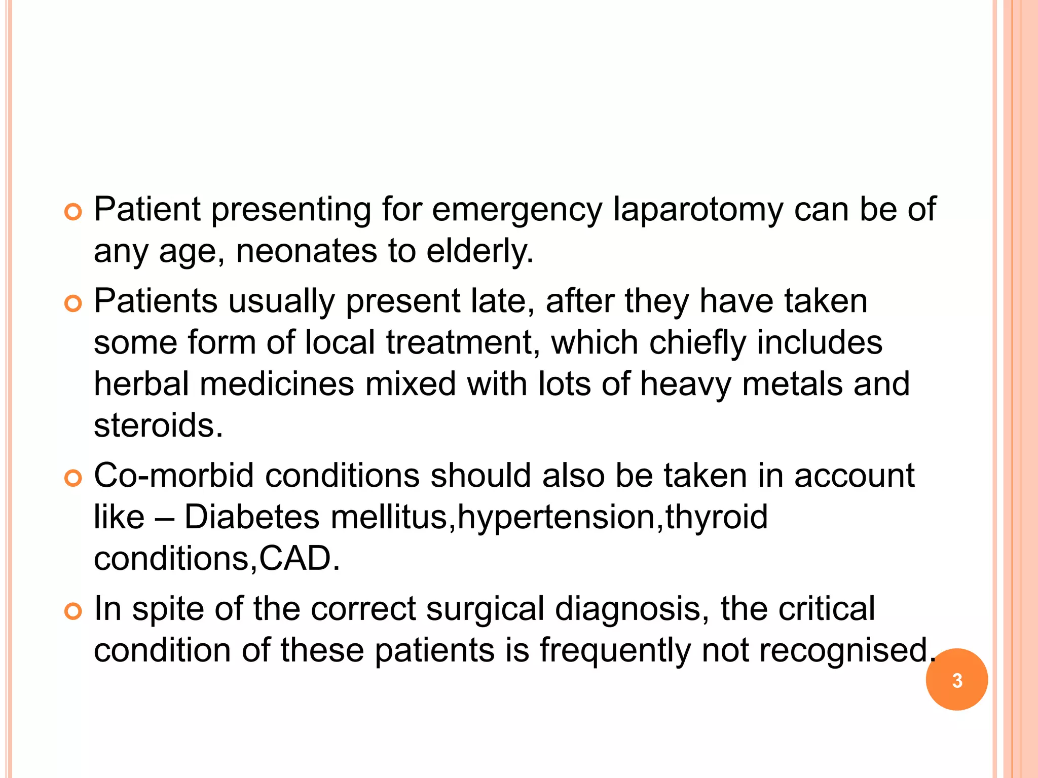 Anaesthesia for sick laparotomy | PPTX