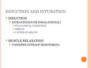 Anaesthesia for spine surgery | PPT