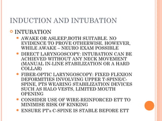 Anaesthesia for spine surgery | PPT
