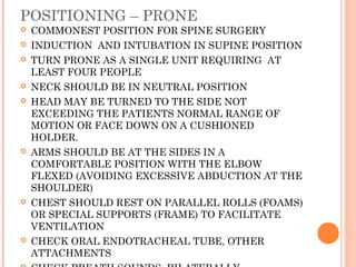 Anaesthesia for spine surgery | PPT