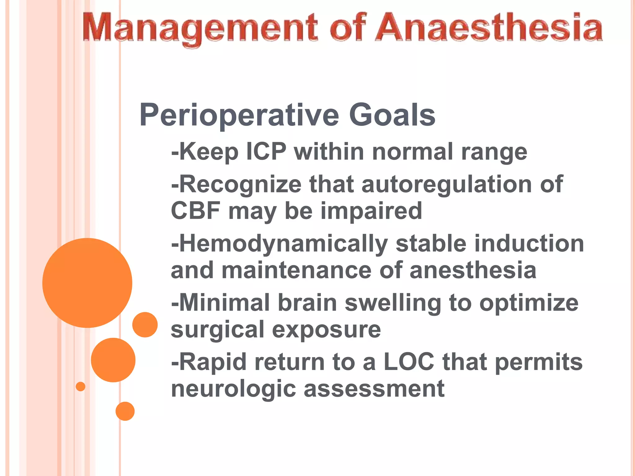 Anaesthesia for supratentorail mass | PPTX