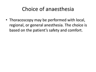 Anaesthesia for thoracoscopic surgery | PPTX