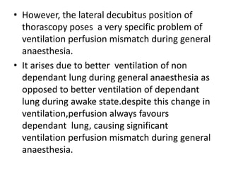 Anaesthesia for thoracoscopic surgery | PPTX