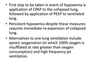 Anaesthesia for thoracoscopic surgery | PPTX