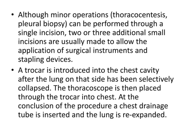 Anaesthesia for thoracoscopic surgery | PPTX