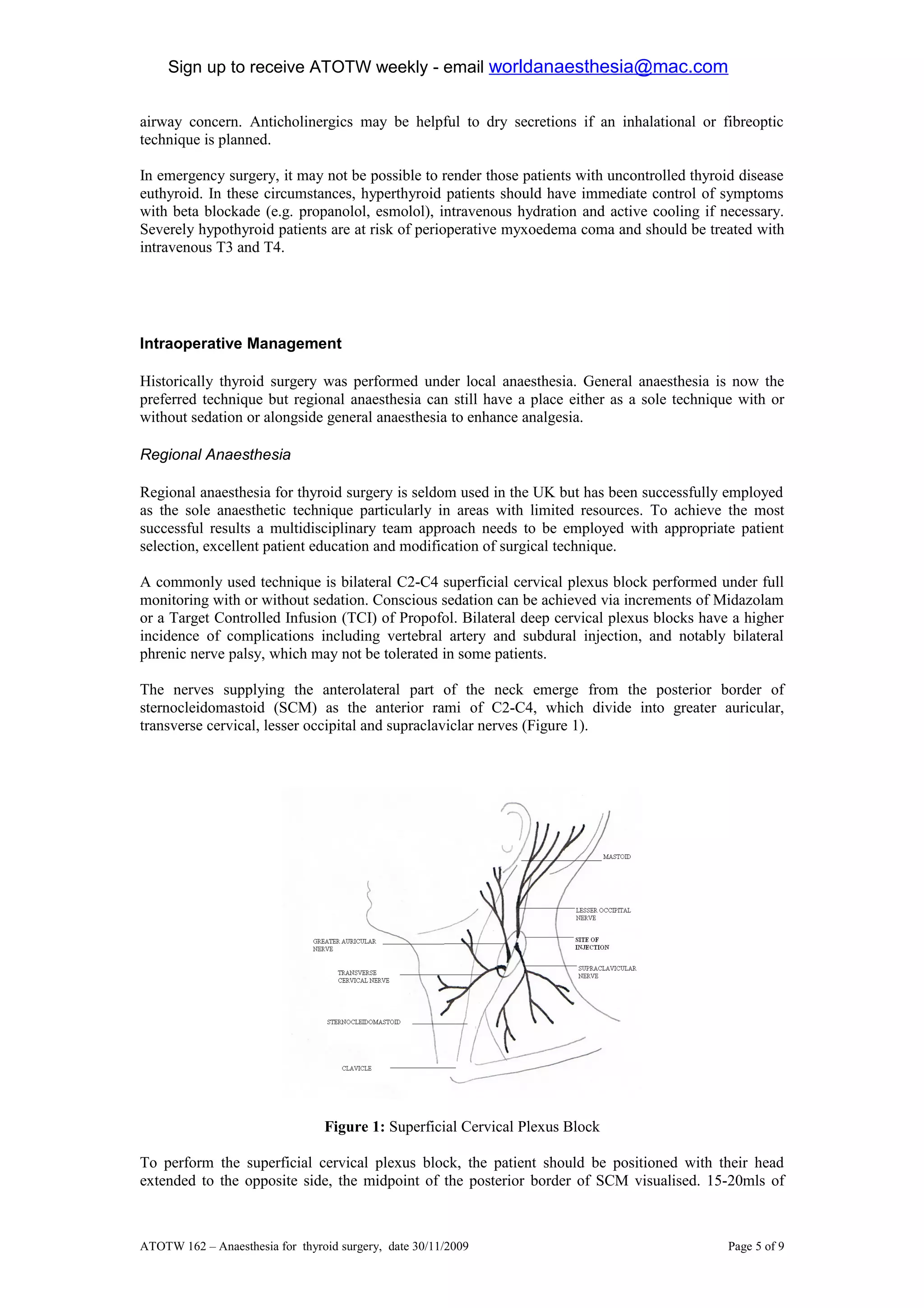 Anaesthesia for thyroid_surgery_totw_162_2009 | PDF