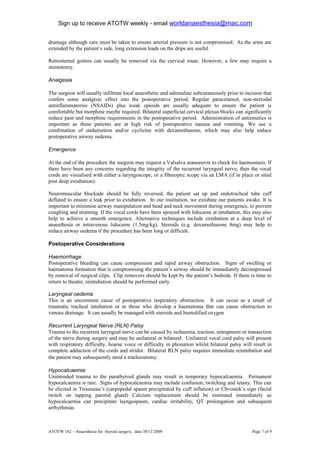 Anaesthesia for thyroid_surgery_totw_162_2009 | PDF