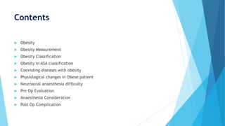 Anaesthesia in obesity | PPTX | Heart and Cardiovascular Diseases ...
