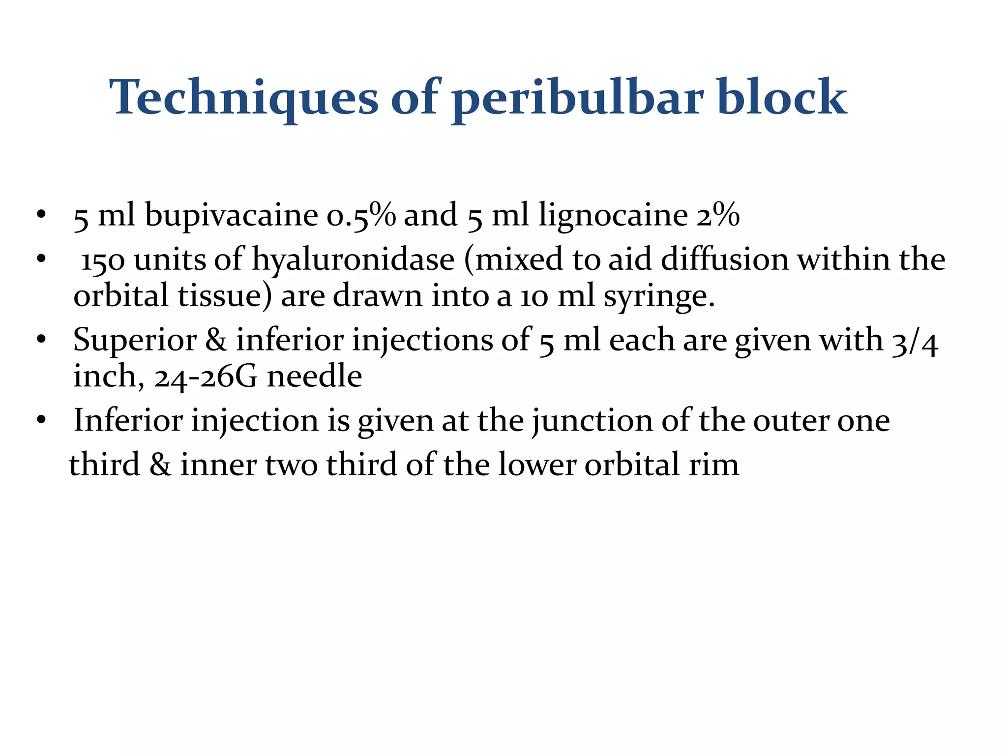 Anaesthesia in ophthalmic surgery | PPT