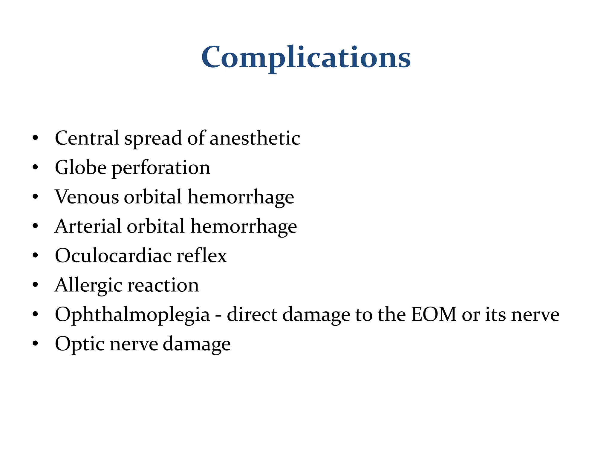 Anaesthesia in ophthalmic surgery | PPT