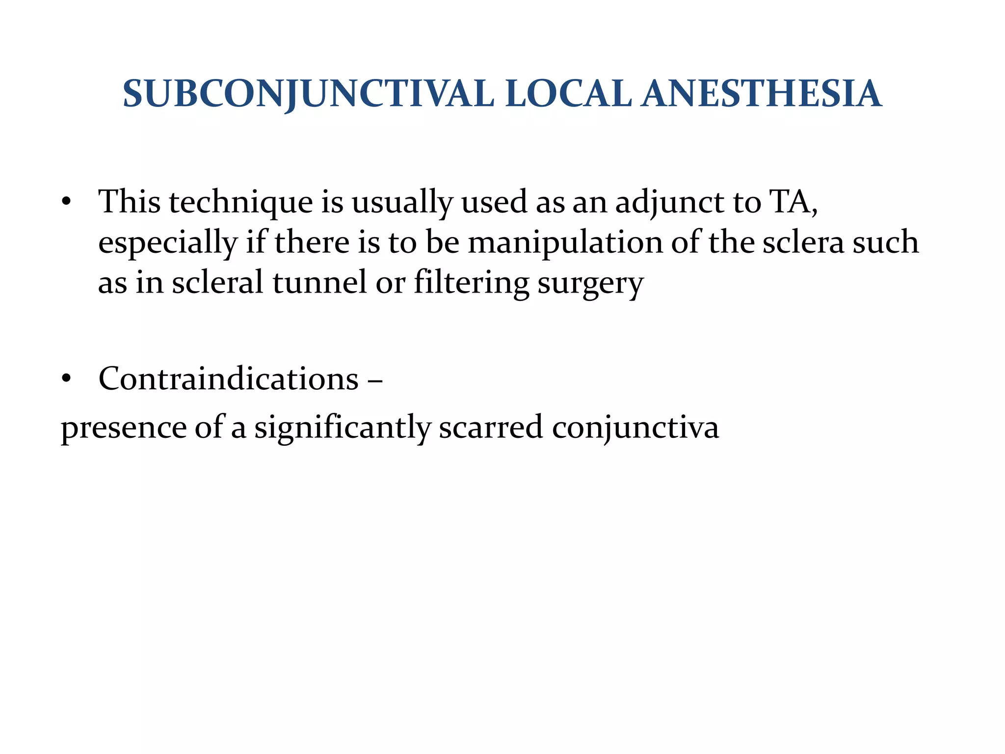Anaesthesia in ophthalmic surgery | PPT