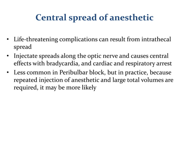 Anaesthesia in ophthalmic surgery | PPT | Eye and Vision Conditions ...