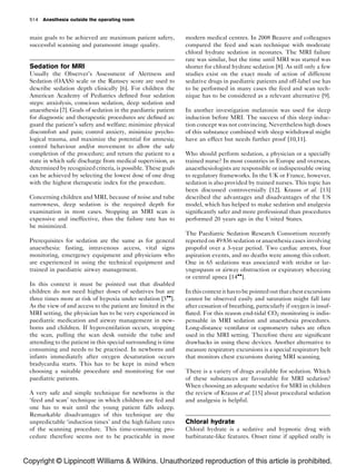 Anaesthesia or sedation for mri in children | PDF