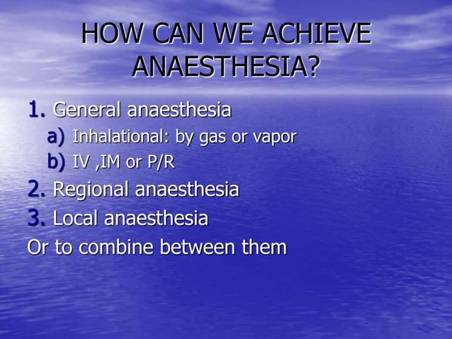 Anaesthesia power point for BAMS students | PPT