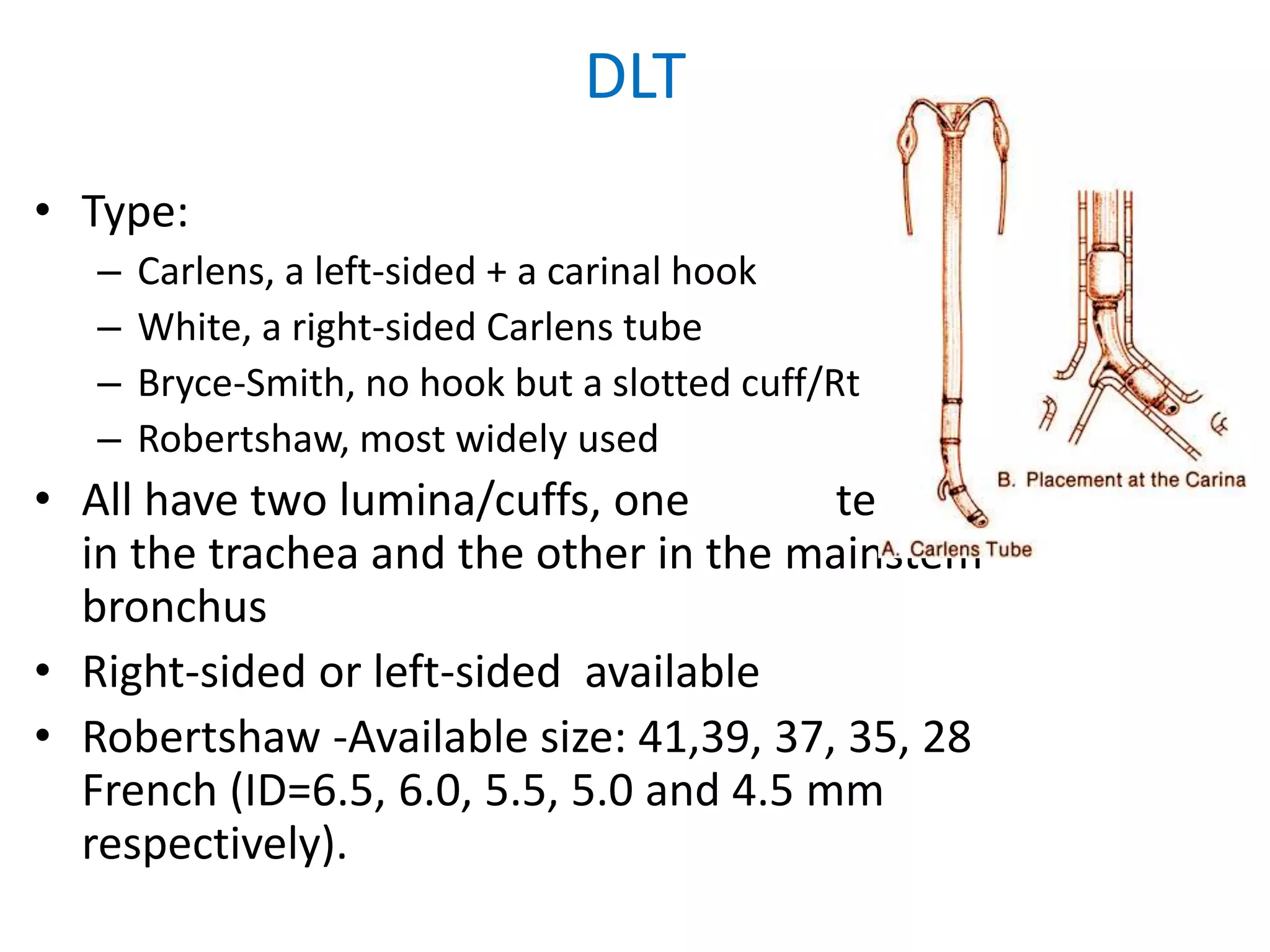 Anaesthetic consideration for one lung ventilation | PPTX
