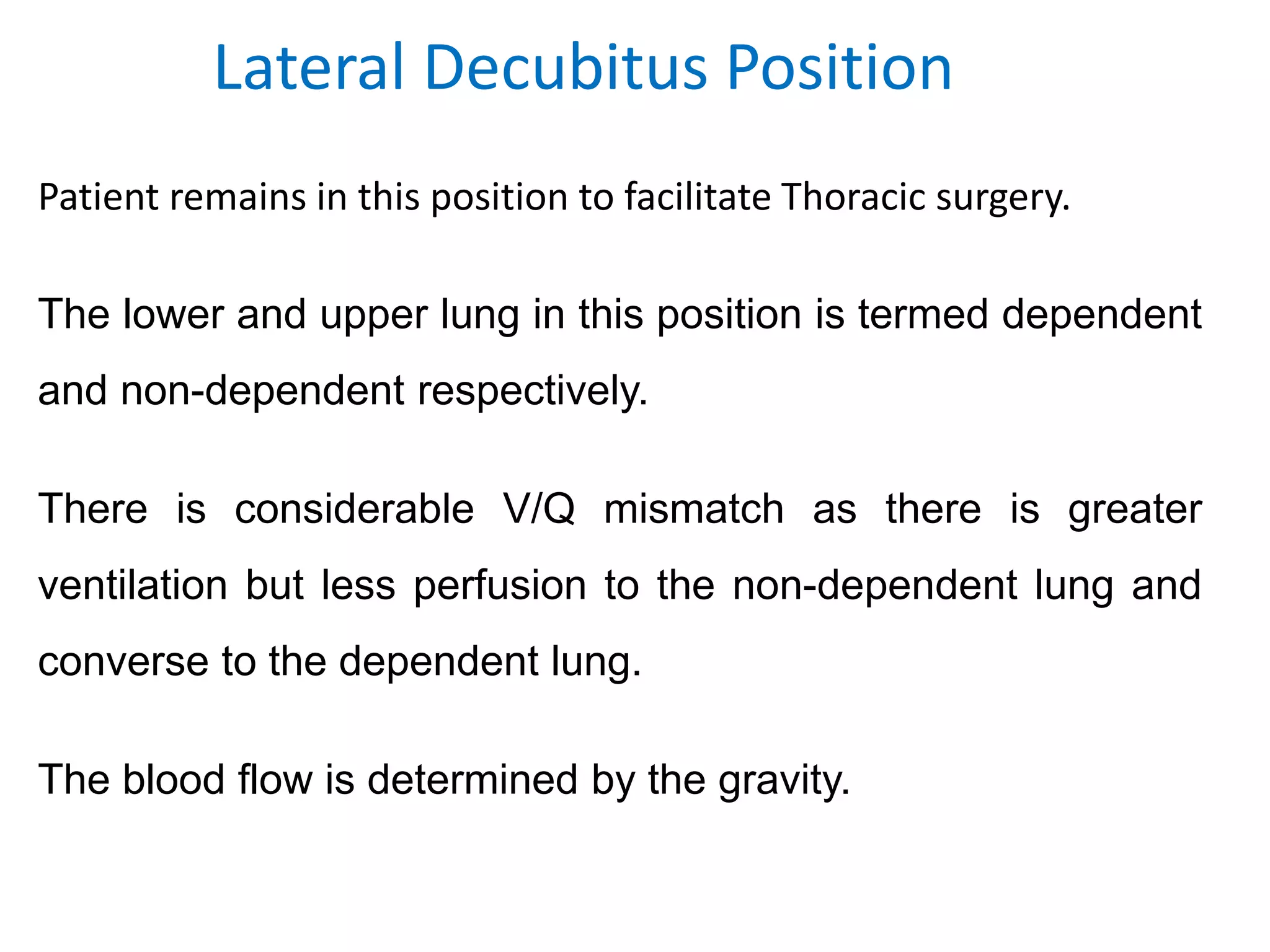 Anaesthetic consideration for one lung ventilation | PPTX