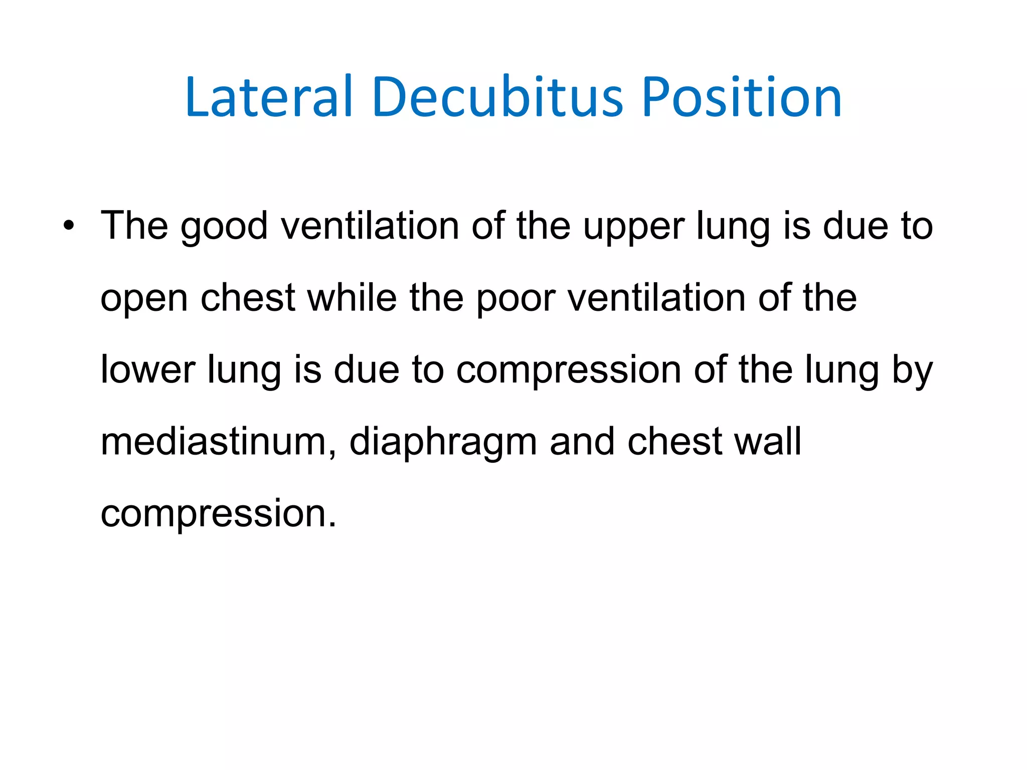 Anaesthetic consideration for one lung ventilation | PPTX