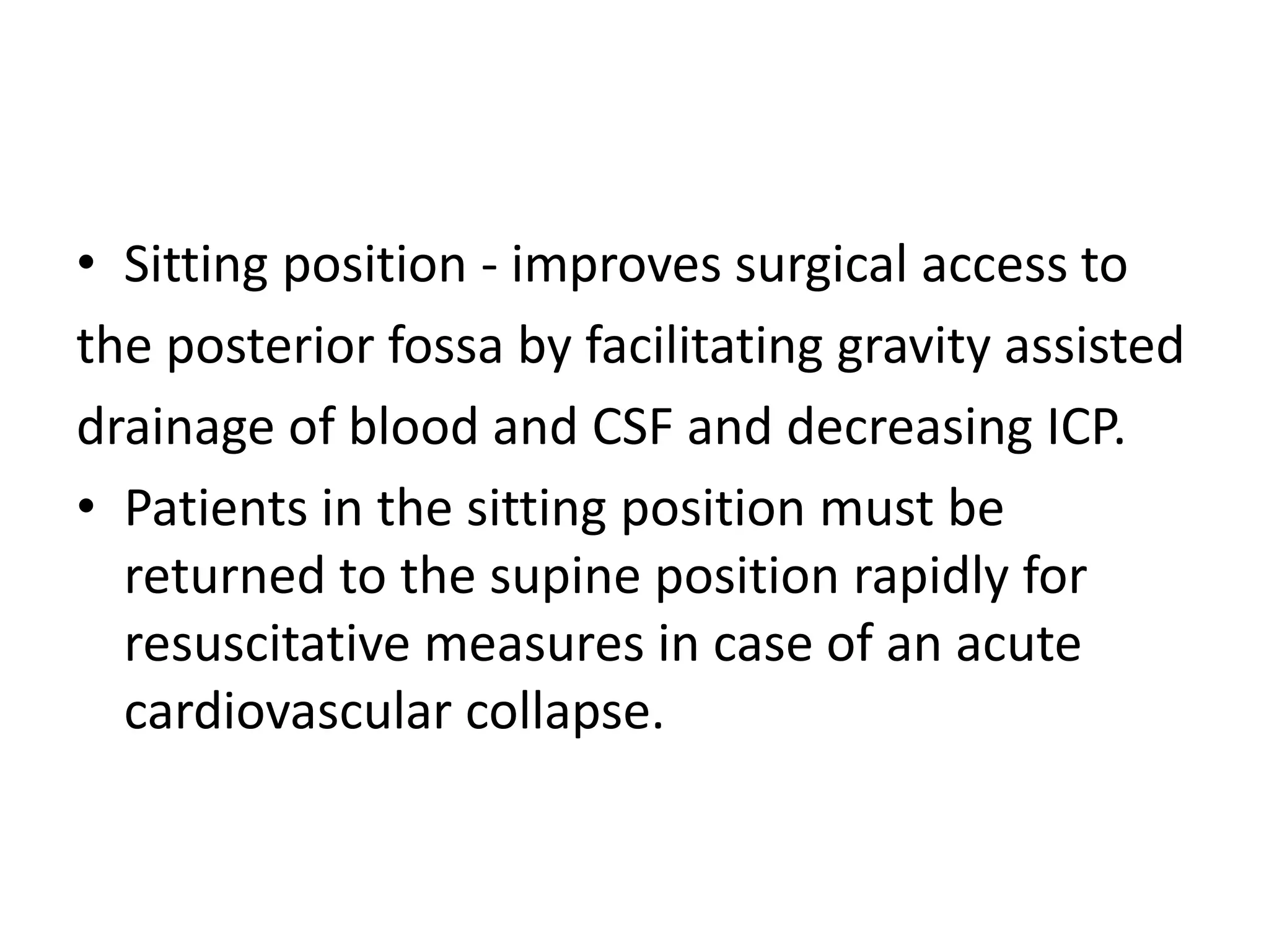 Anaesthetic considerations for posterior fossa surgery | PPTX