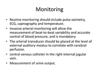 Anaesthetic considerations for posterior fossa surgery | PPTX