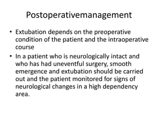 Anaesthetic considerations for posterior fossa surgery | PPTX