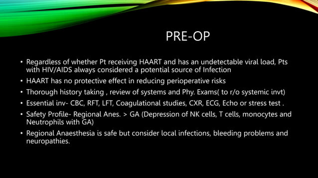Anaesthetic considerations in AIDS.pptx
